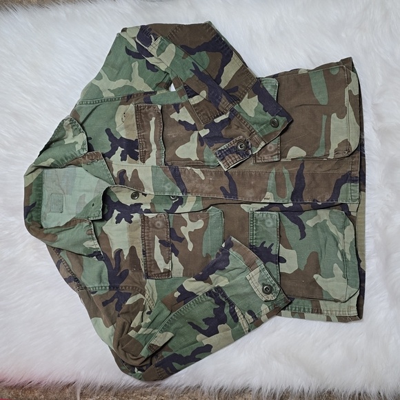 Vintage | Jackets & Coats | Vintage Military Camouflage Canvas Jacket ...